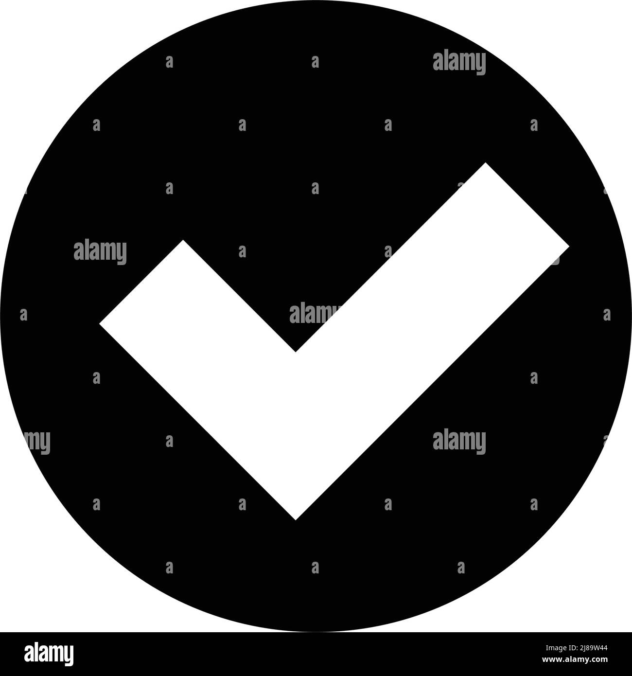 Check mark icon with black circle. Editable vector Stock Vector Image ...