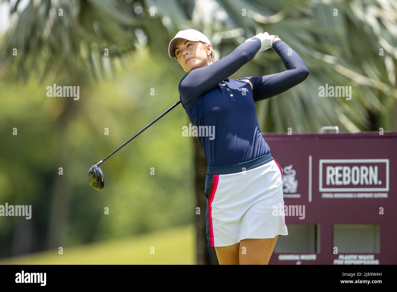 BANG KAPONG THAILAND - May 14: Kelly Whaley of United States tees off ...
