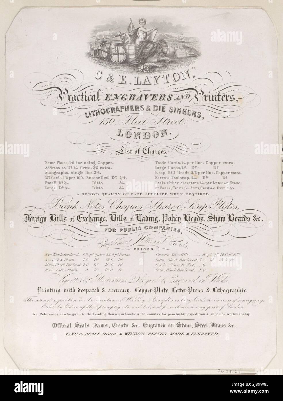 Trade Card for Charles and Edwin Layton, Engravers and Printers, ca ...