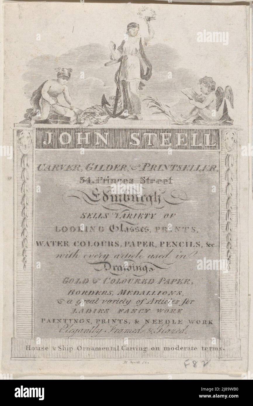 Trade Card for John Steell, Carver, Gilder, and Printseller, 19th ...