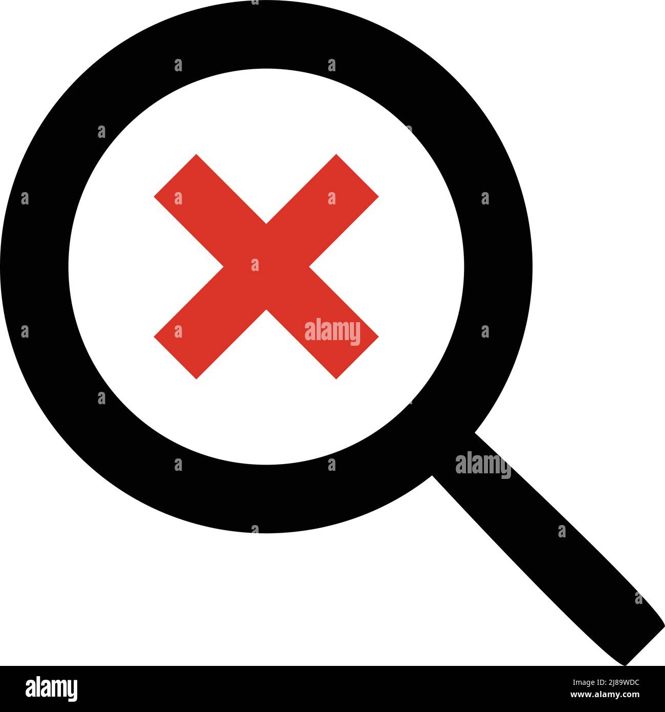 Magnifying glass and cross mark icons. Editable vector Stock Vector ...