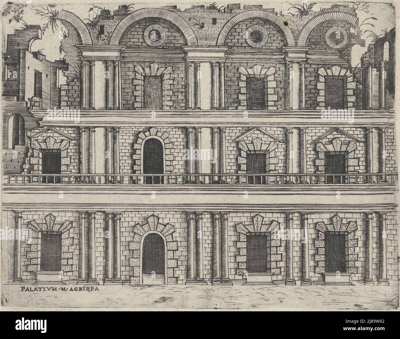 Palatium M. Agrippa, from a Series of 24 Depicting (Reconstructed ...