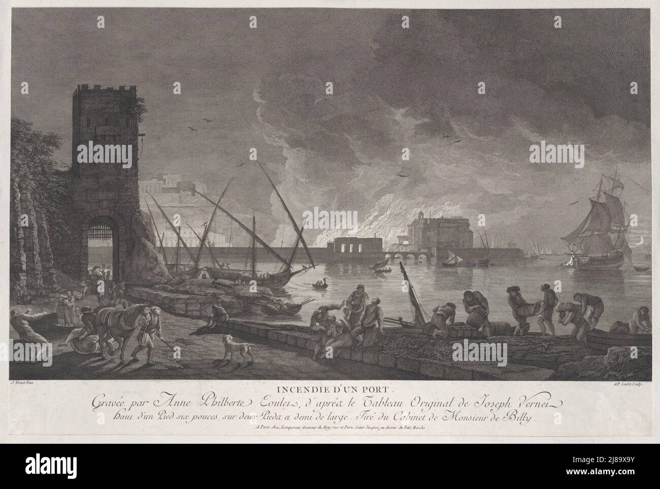 Burning of a Port, ca. 1760-80 Stock Photo - Alamy