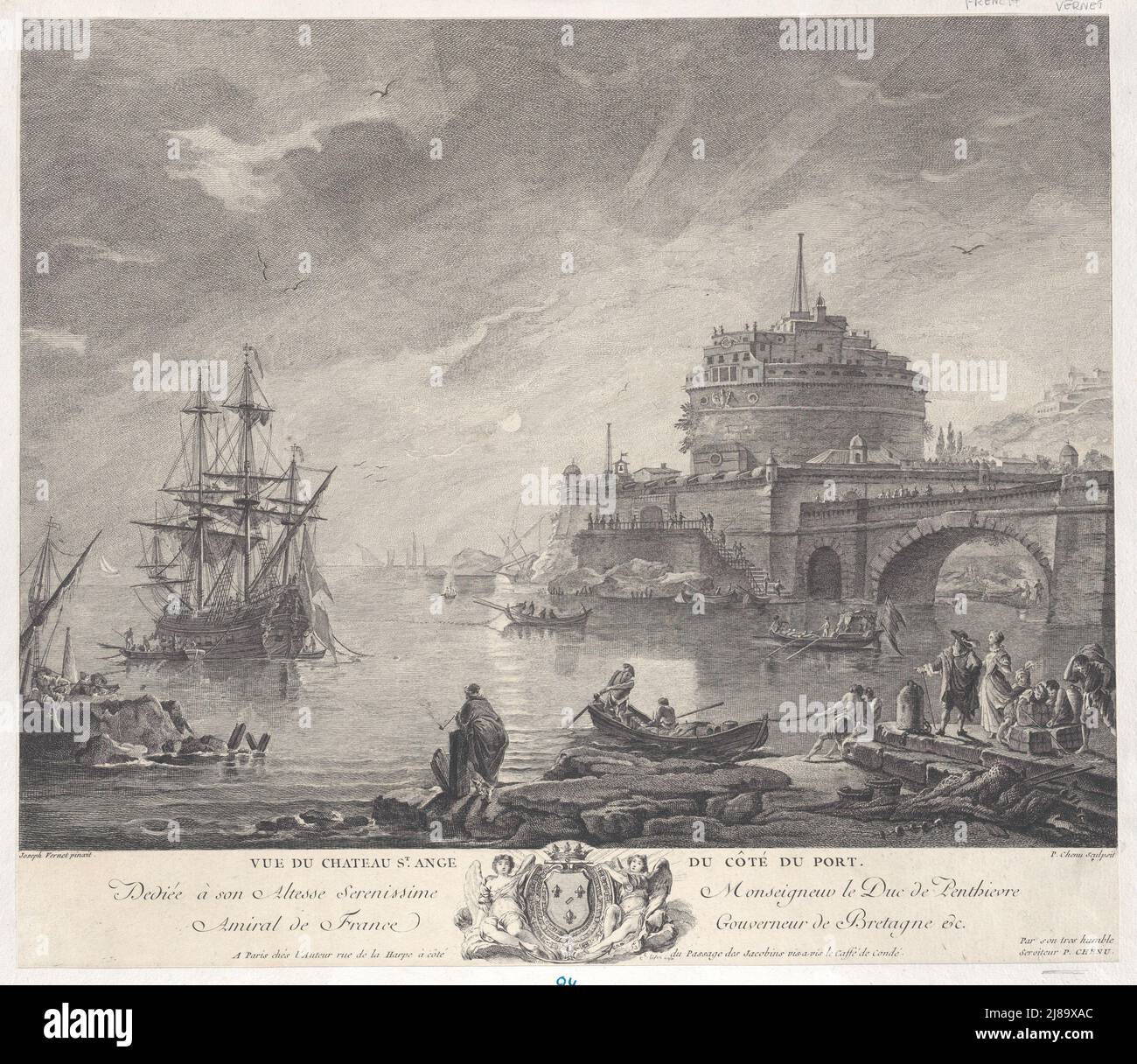 View of Saint Angel's Castle from Port Side, ca. 1760-1800 Stock Photo ...