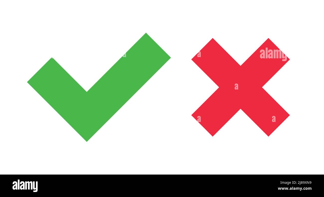 Checkmark and cross mark. Vector icon. Editable vector Stock Vector ...
