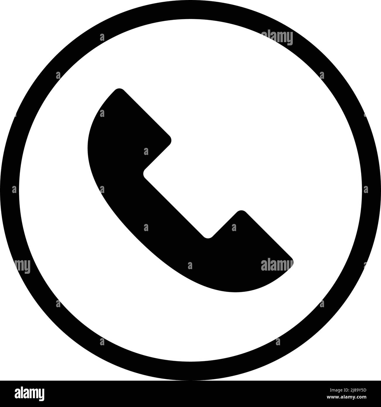 Phone icon in a round circle. Editable vector Stock Vector Image & Art ...