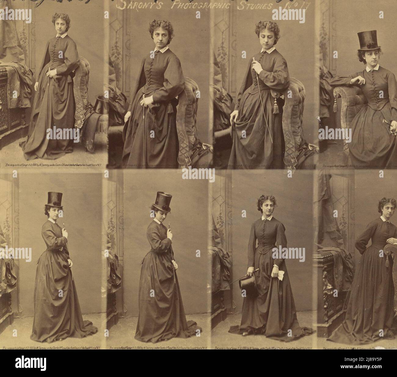 [Advertisement for Sarony's Photographic Studies], 1880s Stock Photo ...
