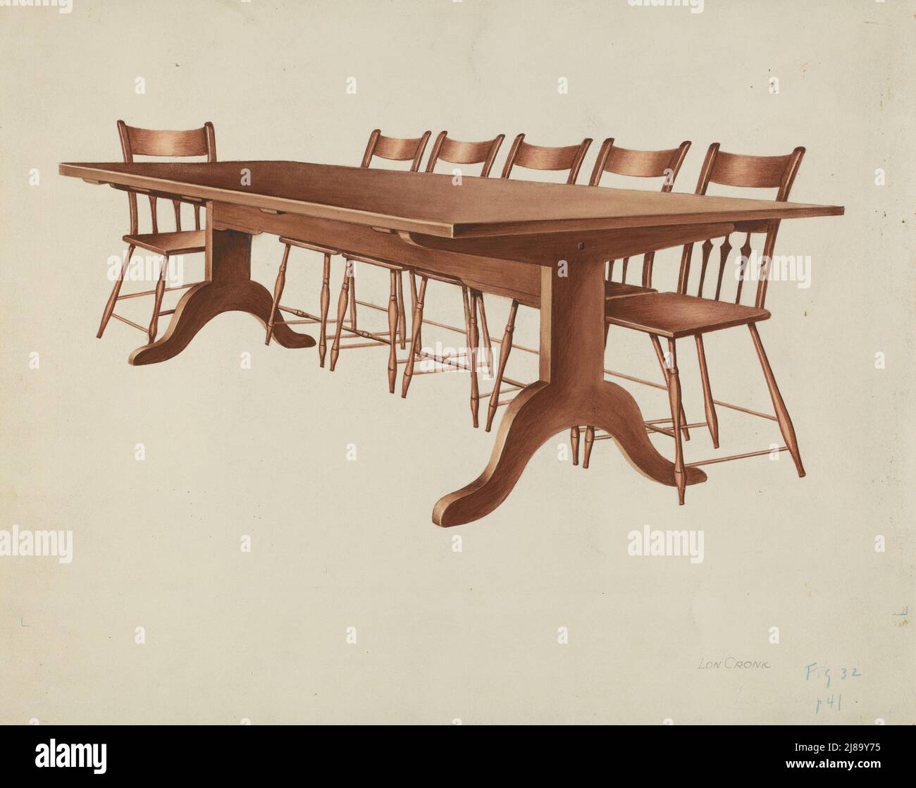 Shaker Table and Chairs, c. 1937 Stock Photo - Alamy