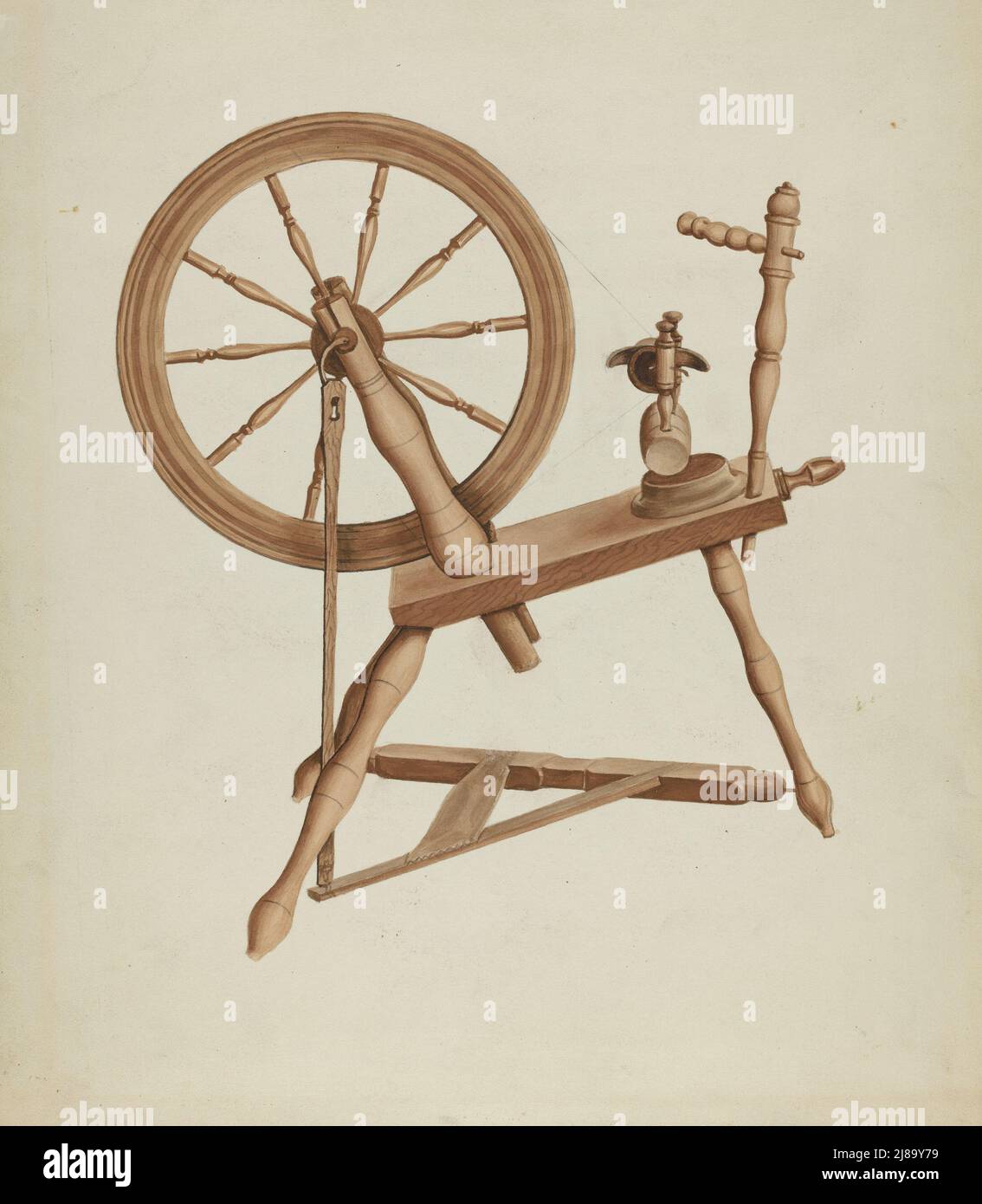 Shaker Flax Spinning Wheel, c. 1936 Stock Photo - Alamy