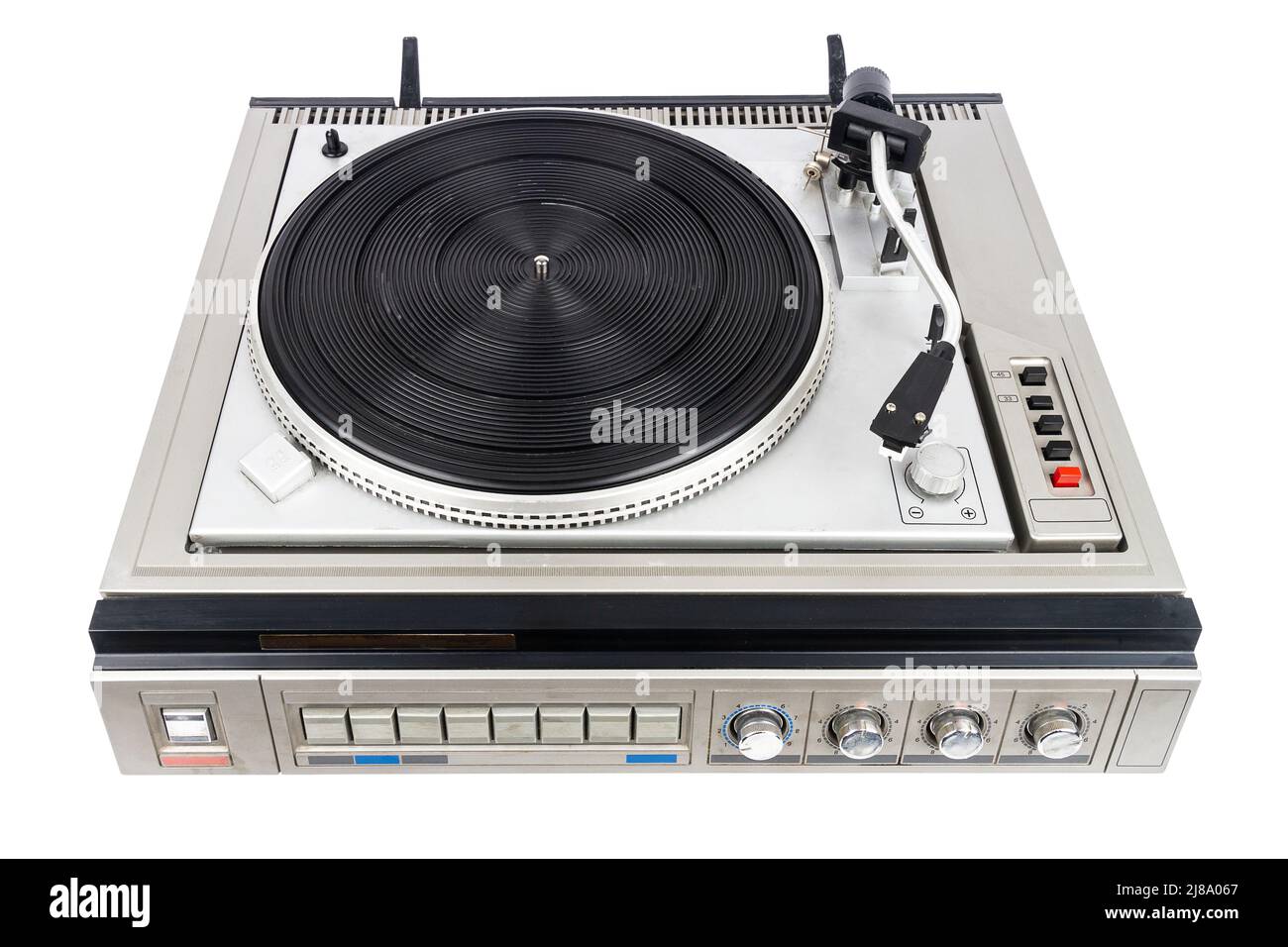 Vintage turntable record player isolated on white background Stock ...