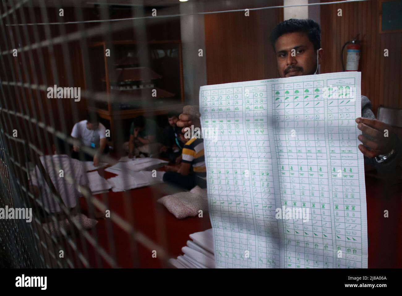 Kathmandu, Nepal. 14th May, 2022. Officials of Election Commission ...