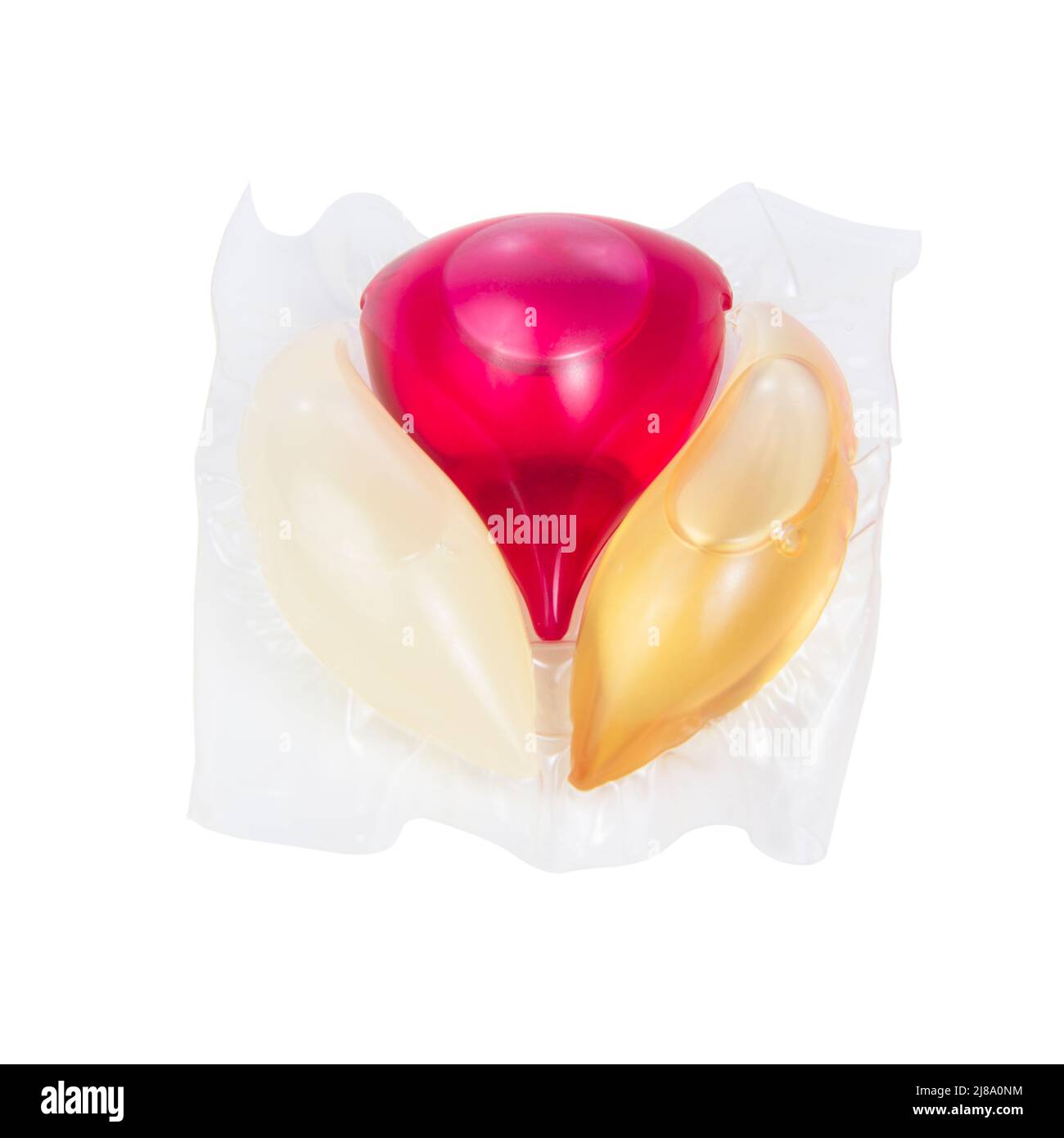 Washing gel capsule liquid powder pods isolated on the white background ...