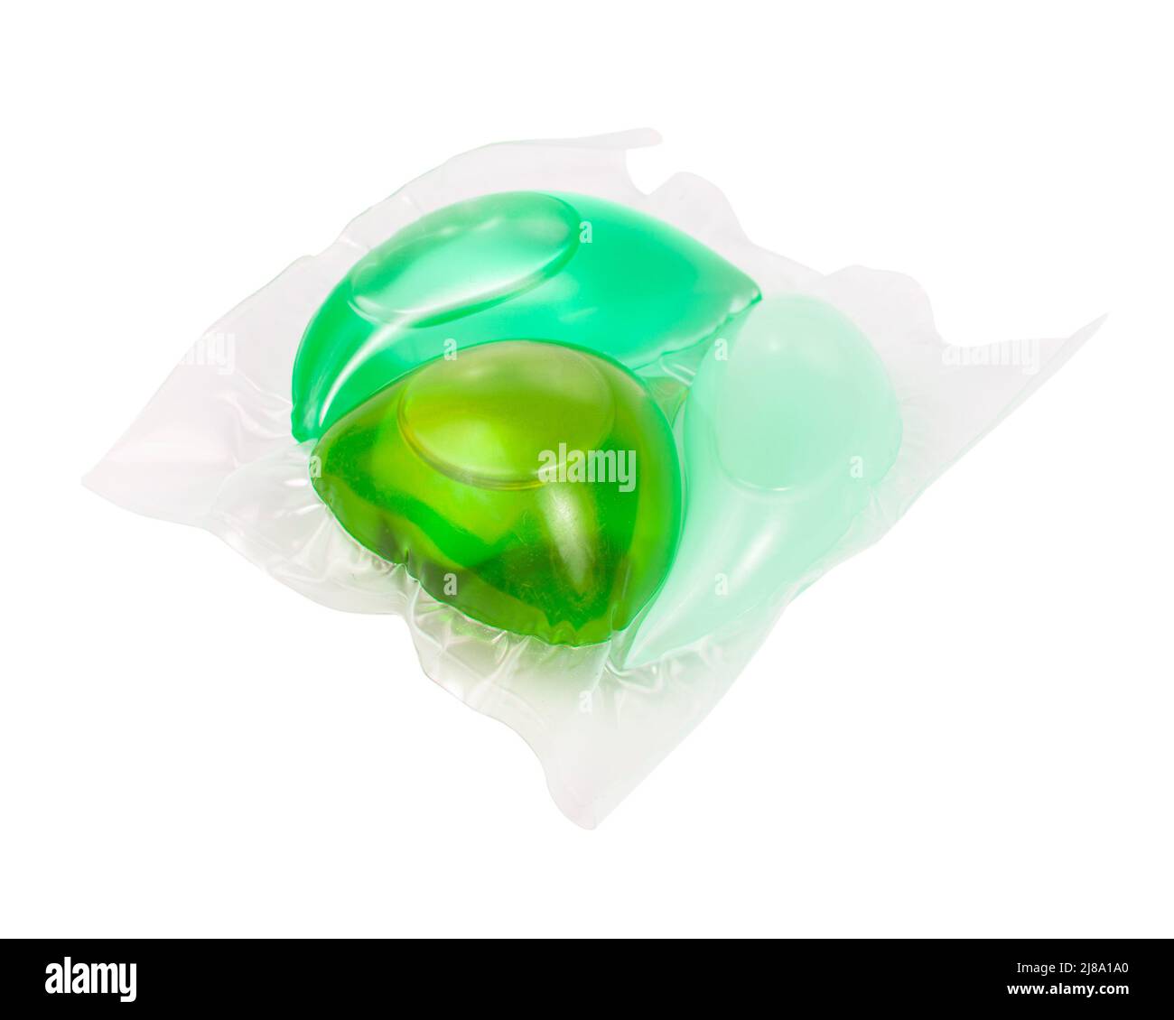 Washing gel capsule liquid powder pods isolated on the white background ...