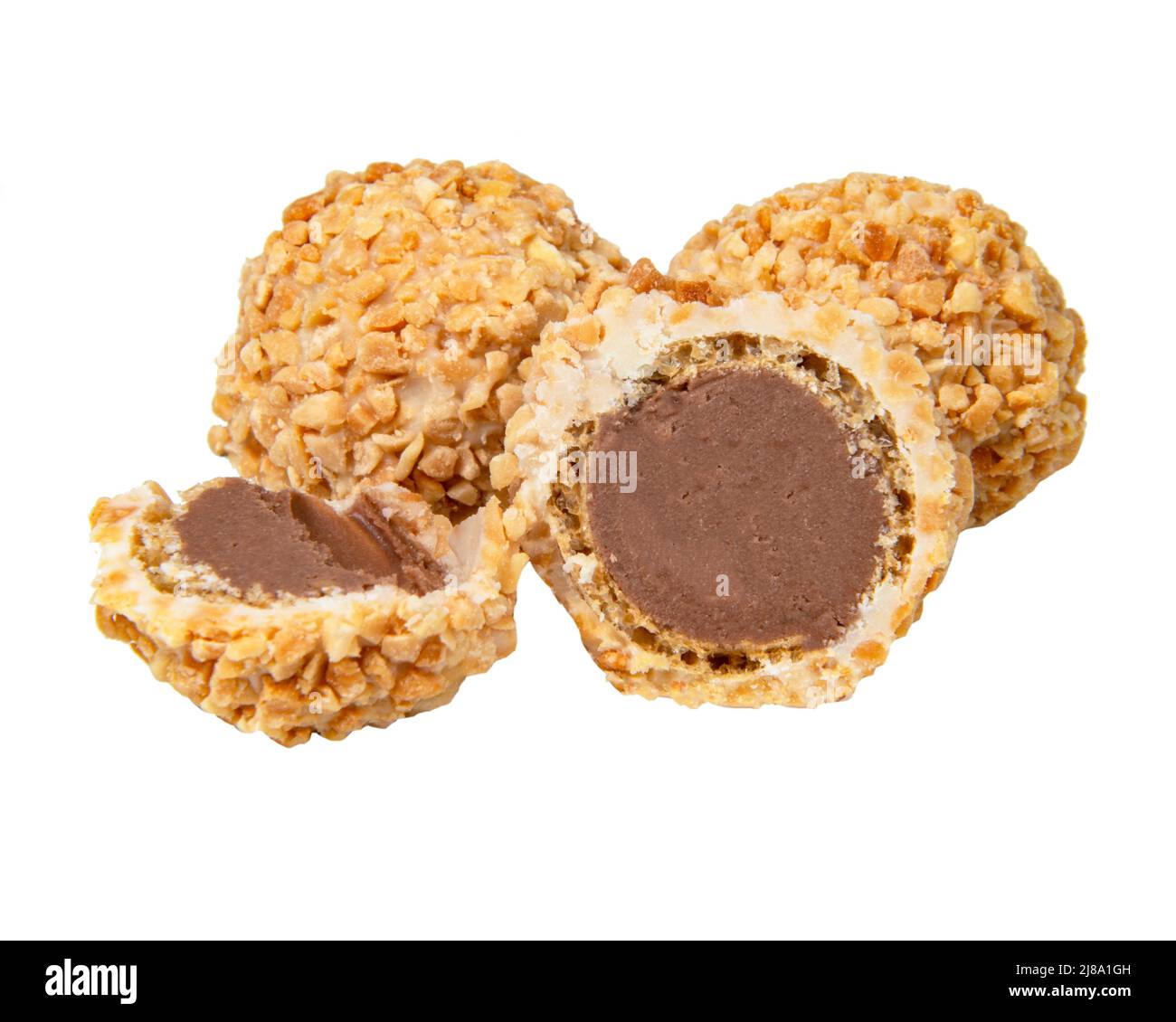 Peanut wafer balls sweet isolated on the white background Stock Photo ...