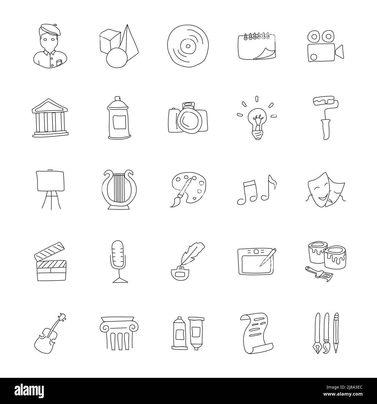 art hand drawn linear doodles Stock Vector Image & Art - Alamy