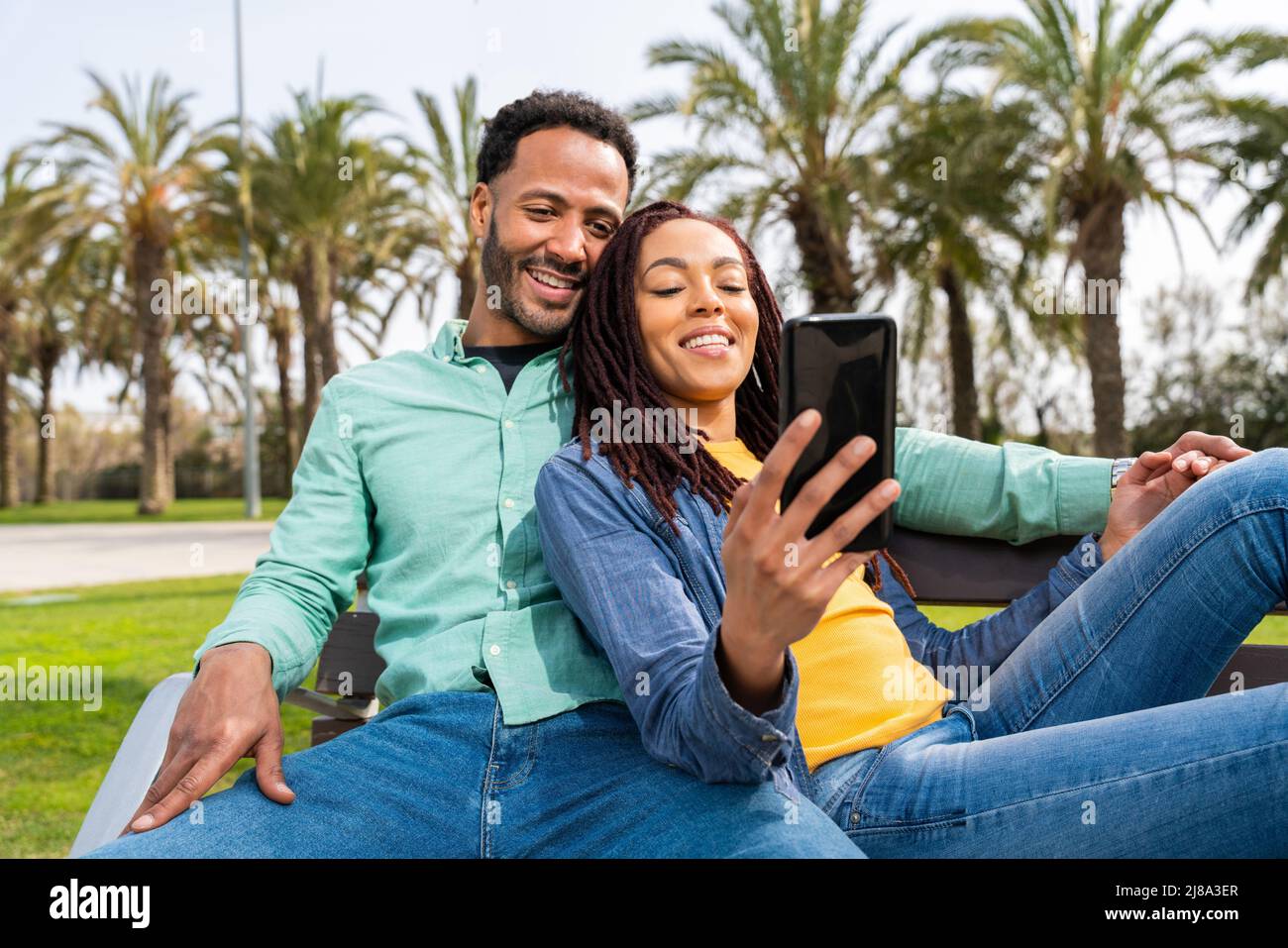 Beautiful happy hispanic latino couple of lovers dating outdoors ...