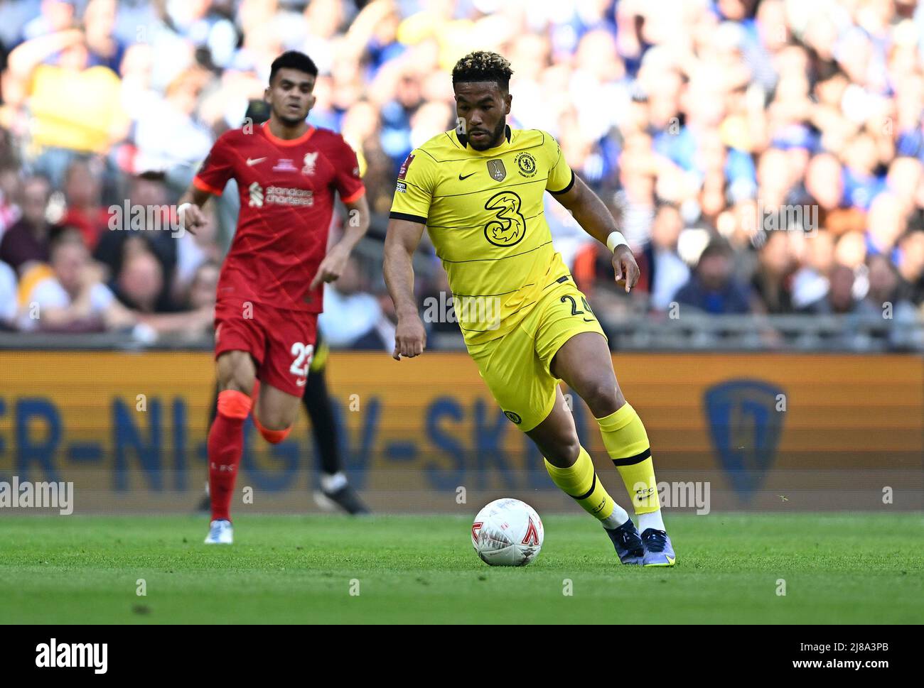 London, UK. 14th May, 2022. Reece James (Chelsea) during the FA Cup ...