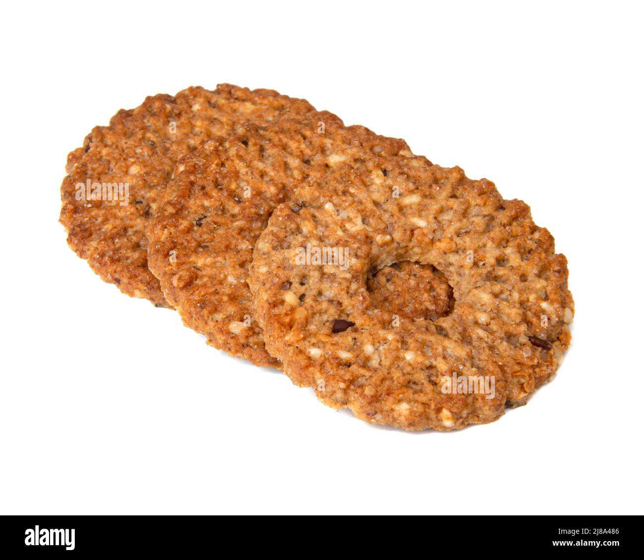 Circle cookies tasty isolated on the white background Stock Photo - Alamy