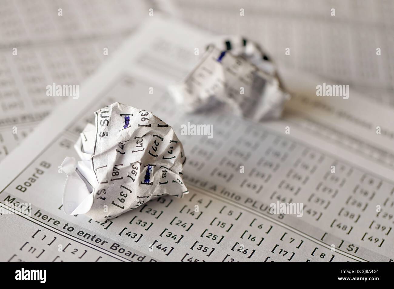 Lottery tickets crumpled hi-res stock photography and images - Alamy