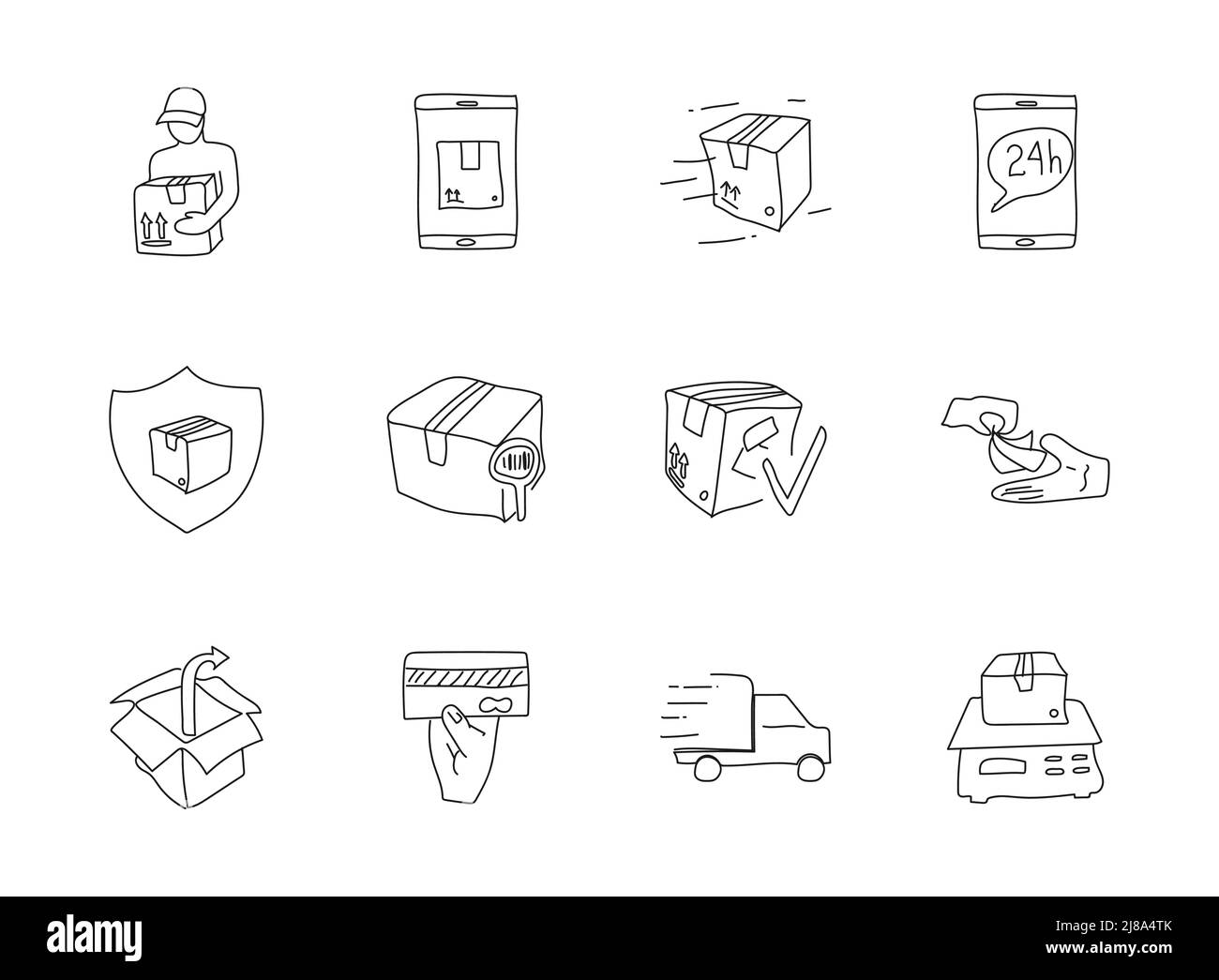 Pictogram delivery man on Stock Vector Images - Alamy