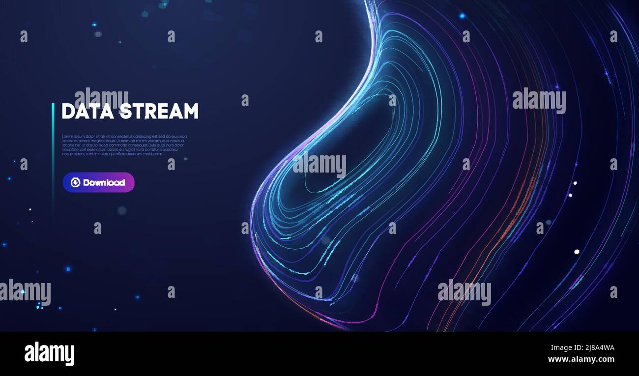 Abstract purple data stream. Abstract digital background cloud ...