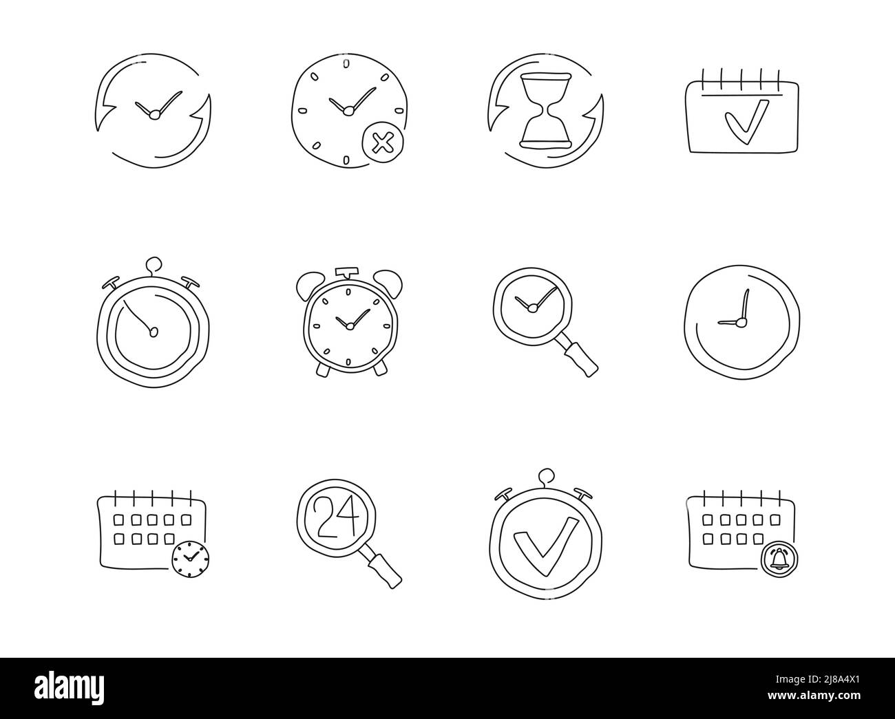 time doodles isolated on white Stock Vector Image & Art - Alamy