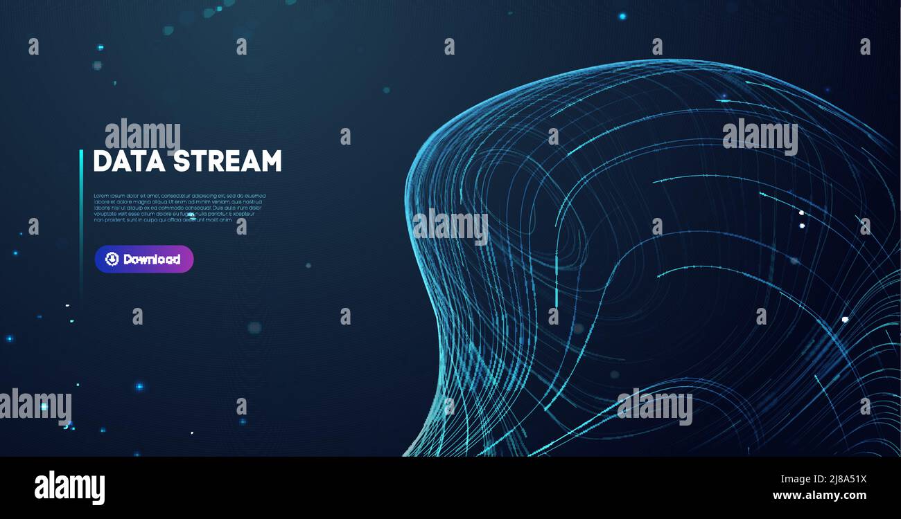 Abstract purple data stream. Abstract digital background cloud ...