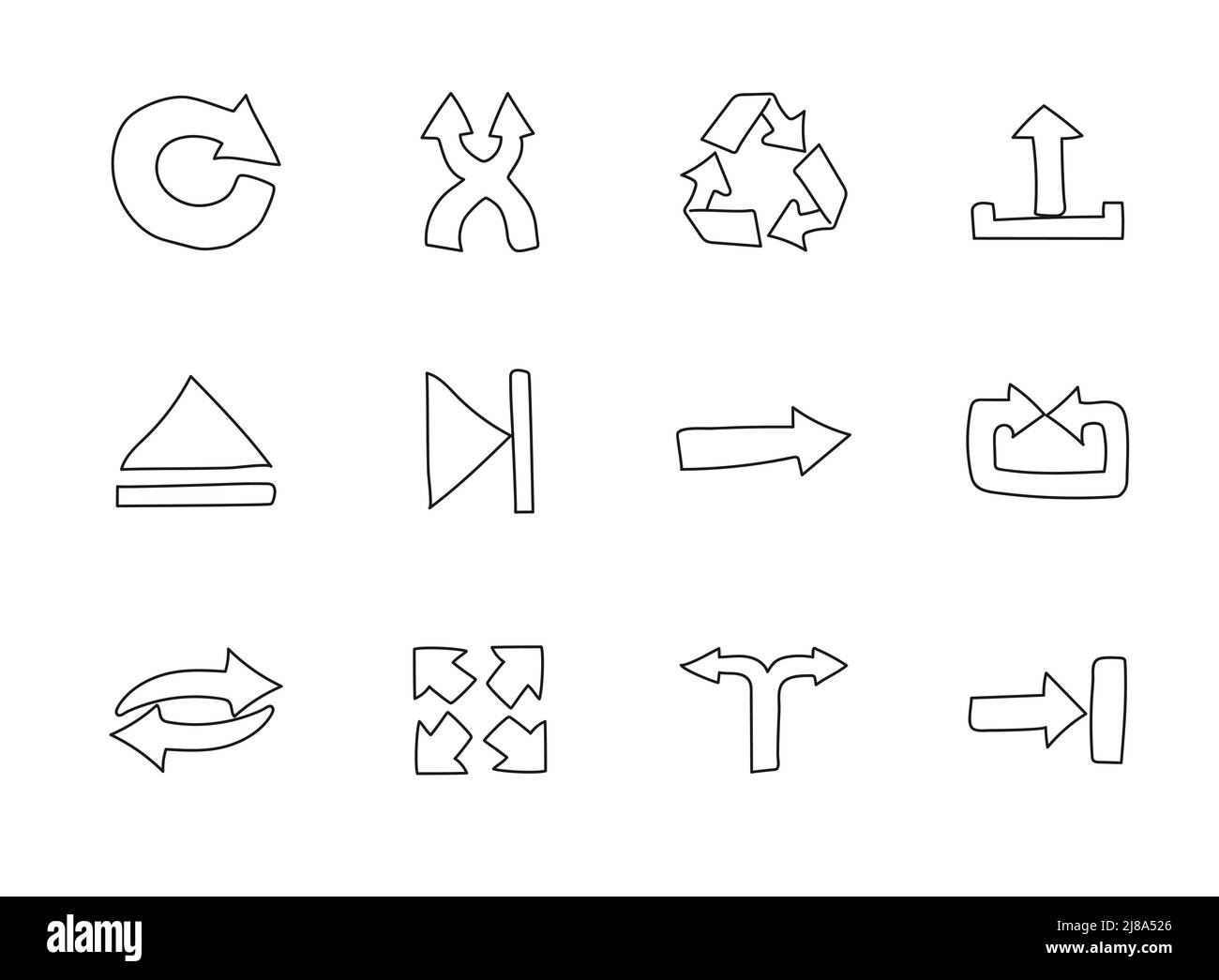 Arrows doodles isolated on white Stock Vector Image & Art - Alamy