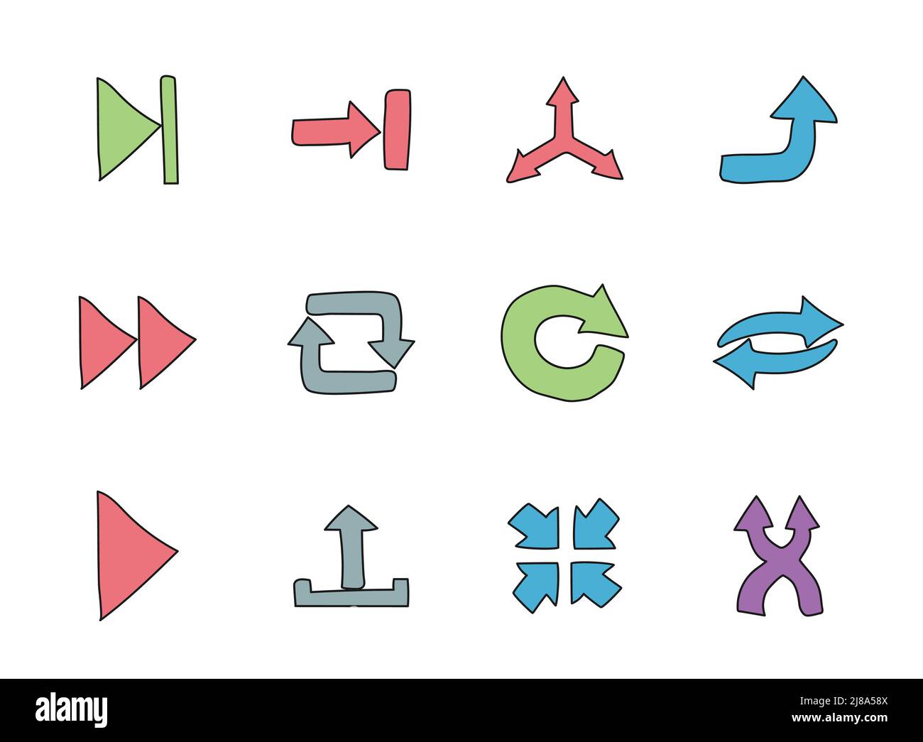 Arrows doodles isolated on white Stock Vector Image & Art - Alamy