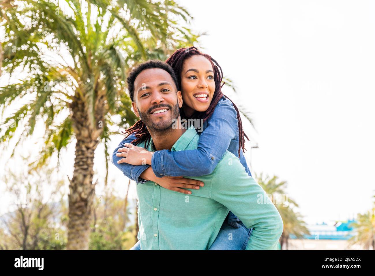 Beautiful happy hispanic latino couple of lovers dating outdoors ...