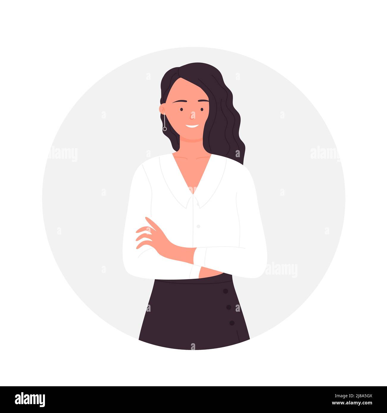 Businesswoman with crossed arms. Confident smiling office lady manager ...