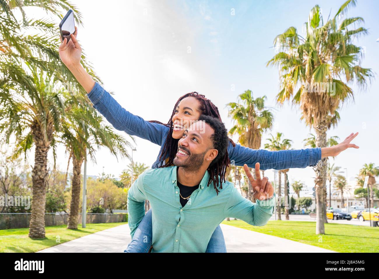 Beautiful happy hispanic latino couple of lovers dating outdoors ...