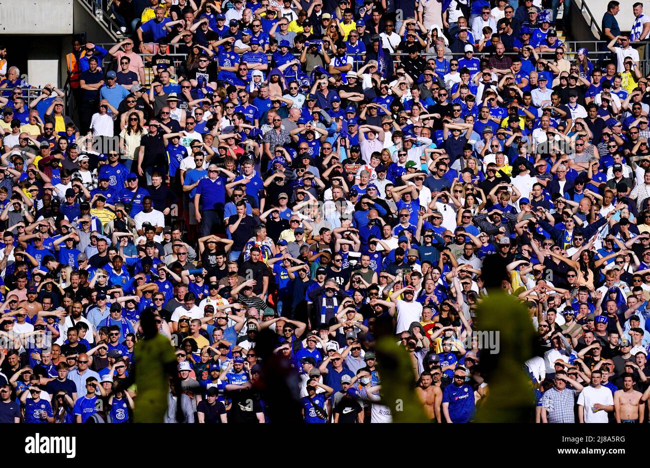 Chelsea fans during the Emirates FA Cup final at Wembley Stadium ...