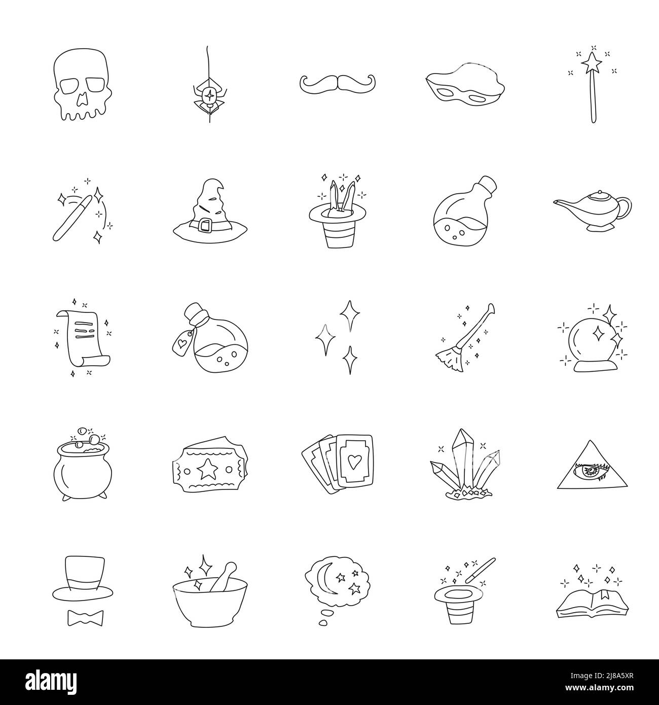 magic hand drawn linear doodles Stock Vector Image & Art - Alamy