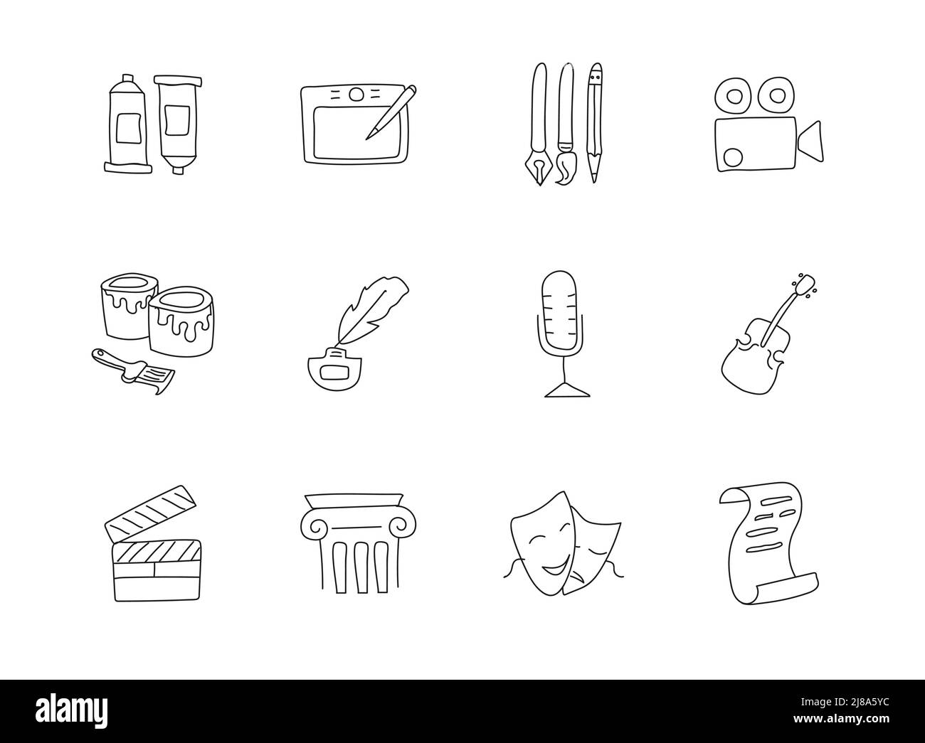 art doodles isolated on white Stock Vector Image & Art - Alamy