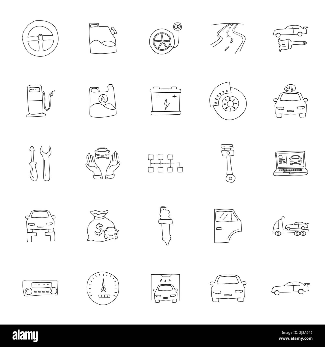 Wheel repair doodle icon Stock Vector Images - Alamy