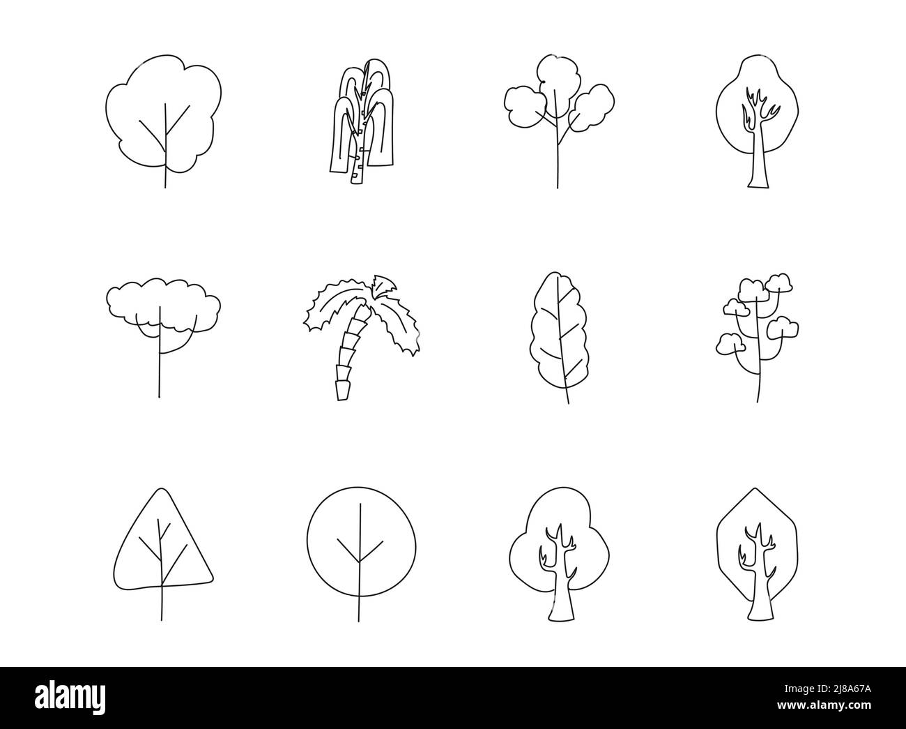 Tree doodles isolated on white Stock Vector Image & Art - Alamy