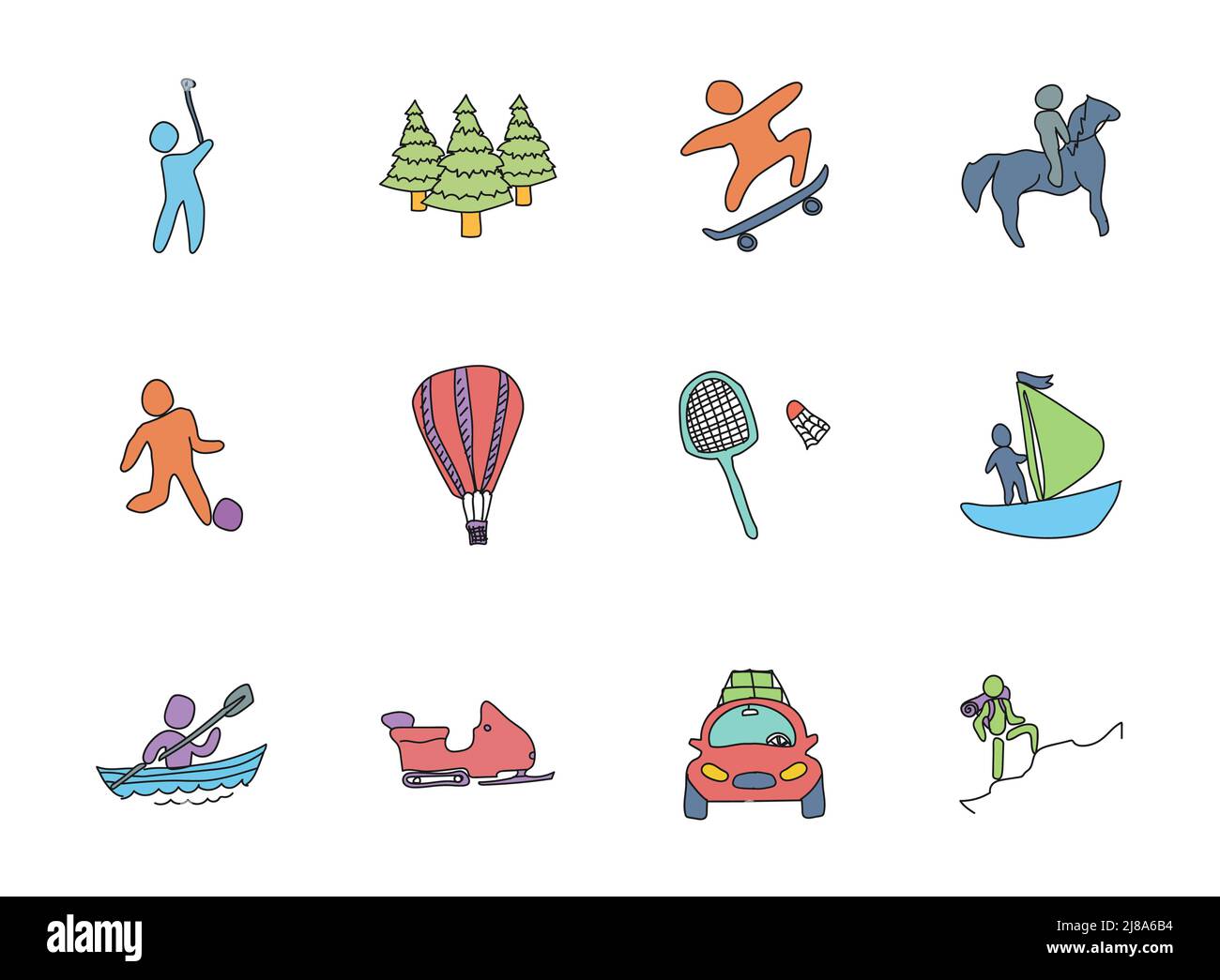 Recreation business line icons hi-res stock photography and images - Alamy