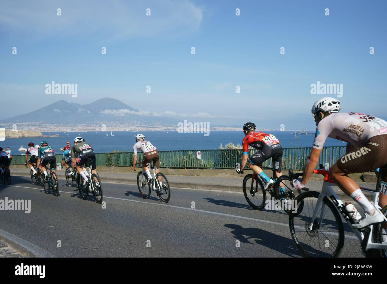 Naples, Italy. 14th May 2022. Professional Bikers racing the Giro d ...