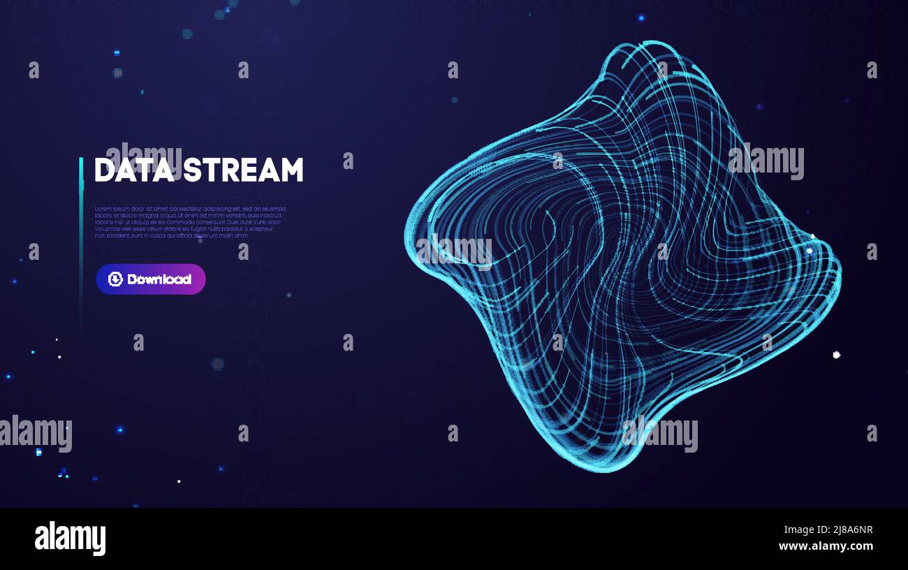 Abstract purple data stream. Abstract digital background cloud ...