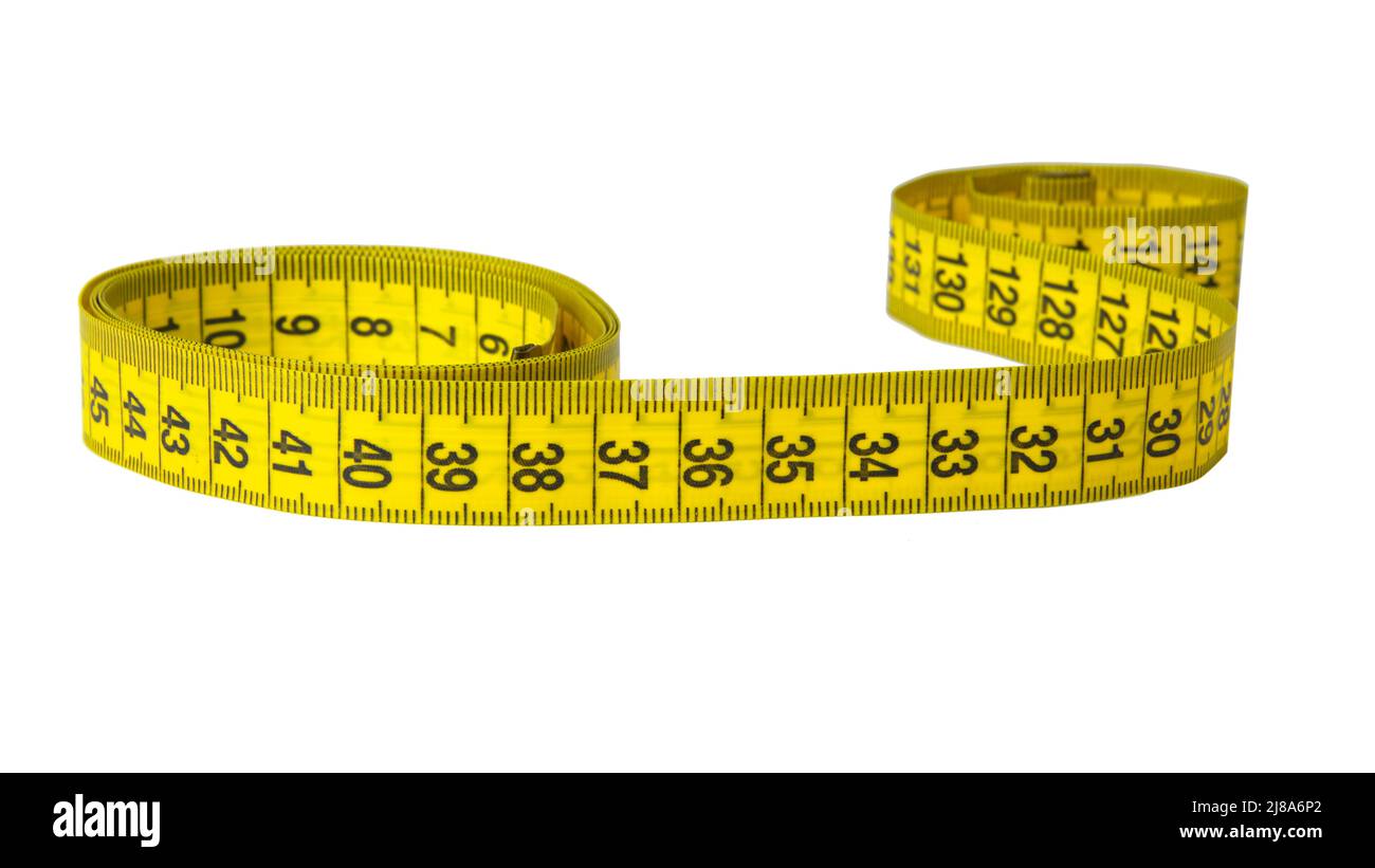 Spiral color tape measure isolated on the white background Stock Photo ...