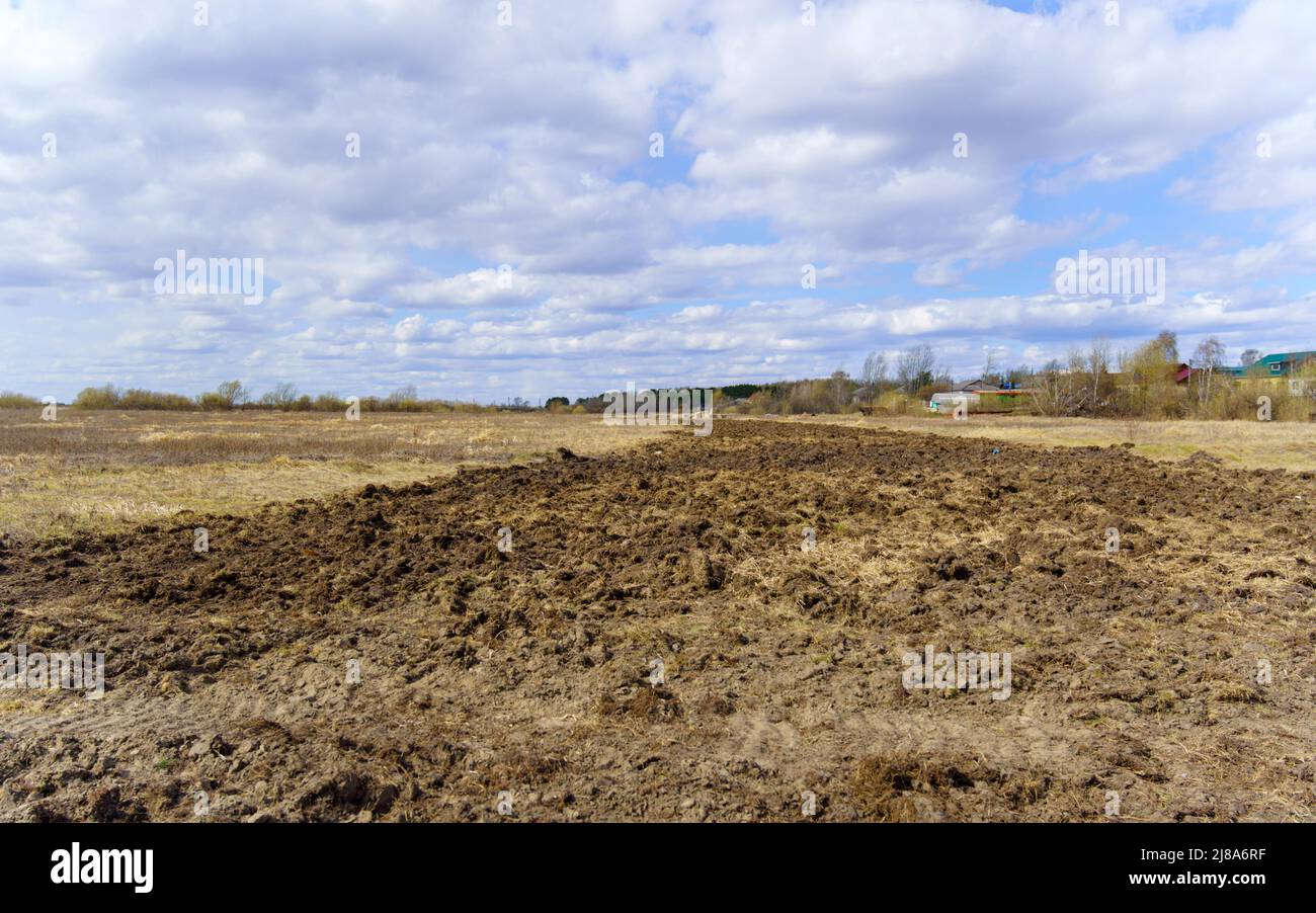 Soil before planting. Land prepared for planting and cultivating the ...