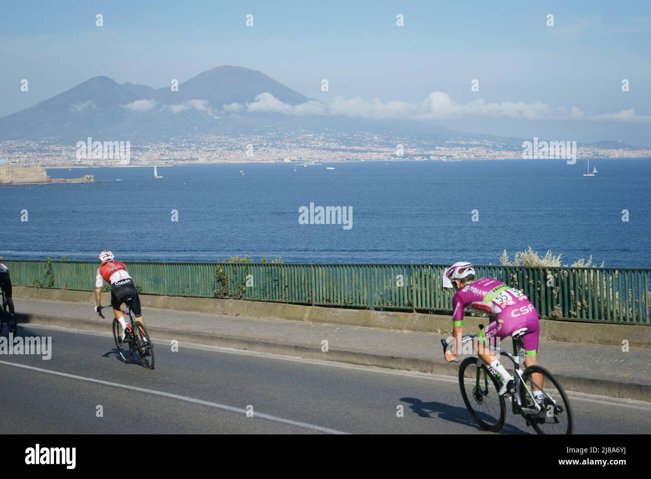 Naples, Italy. 14th May 2022. Professional Bikers racing the Giro d ...