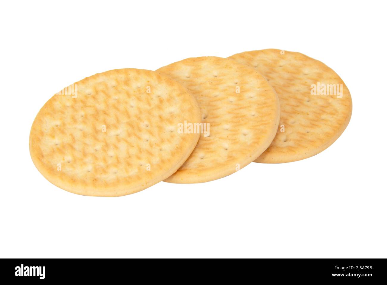 Circle cookies cracker isolated on the white background Stock Photo - Alamy