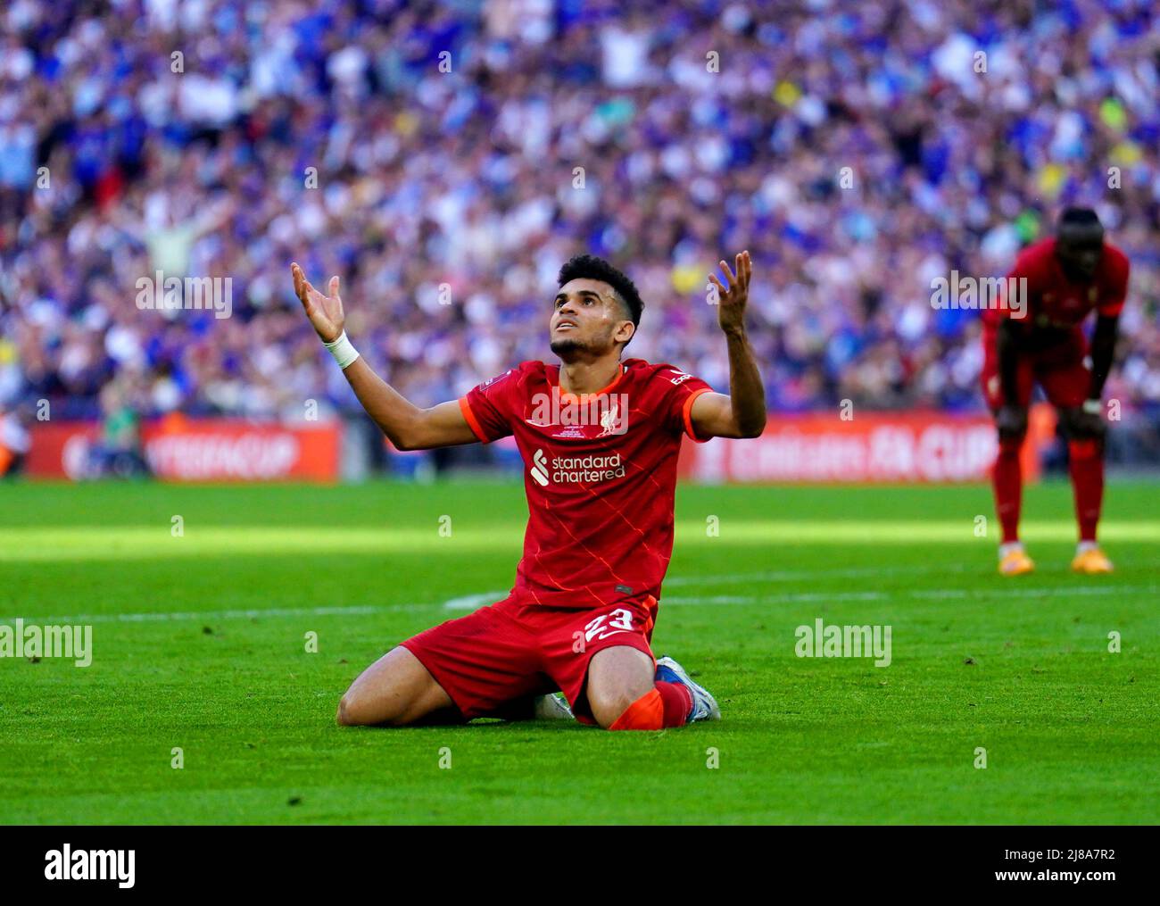 Liverpool's Luis Diaz rues a missed chance during the Emirates FA Cup ...
