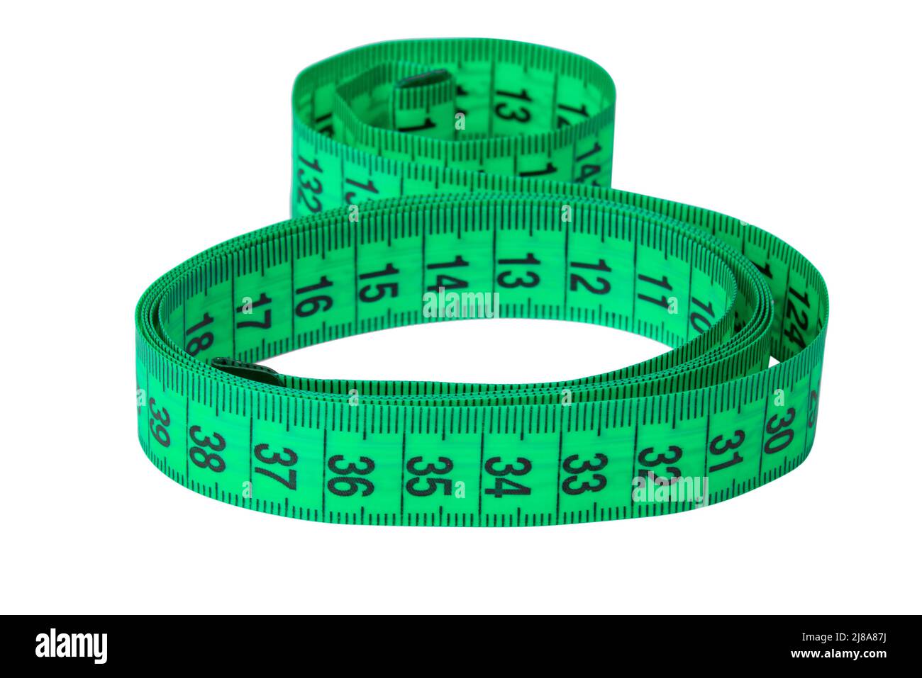 Spiral color tape measure isolated on the white background Stock Photo ...