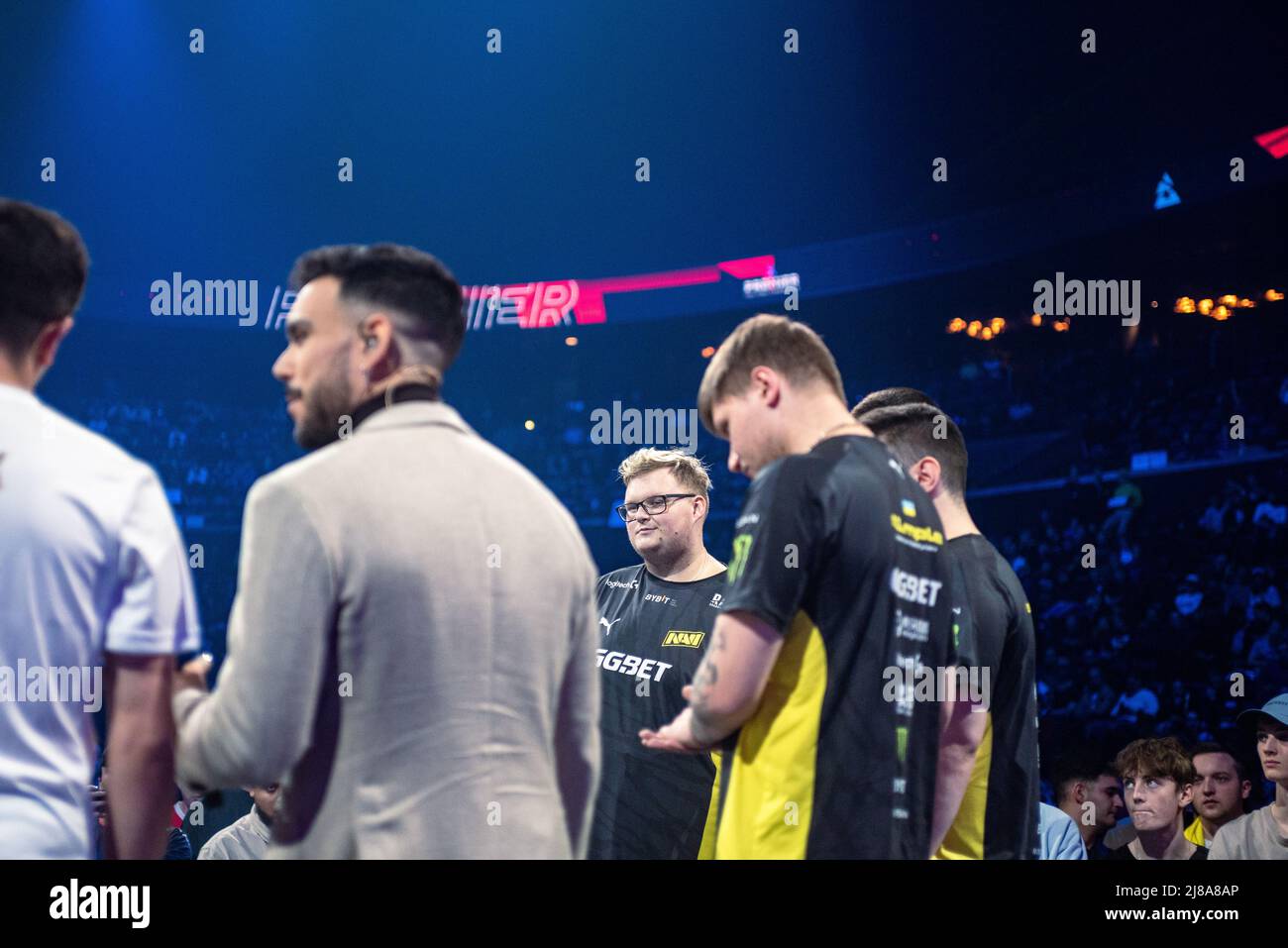Boombl4 on the smaller stage with his team, before the match Stock ...