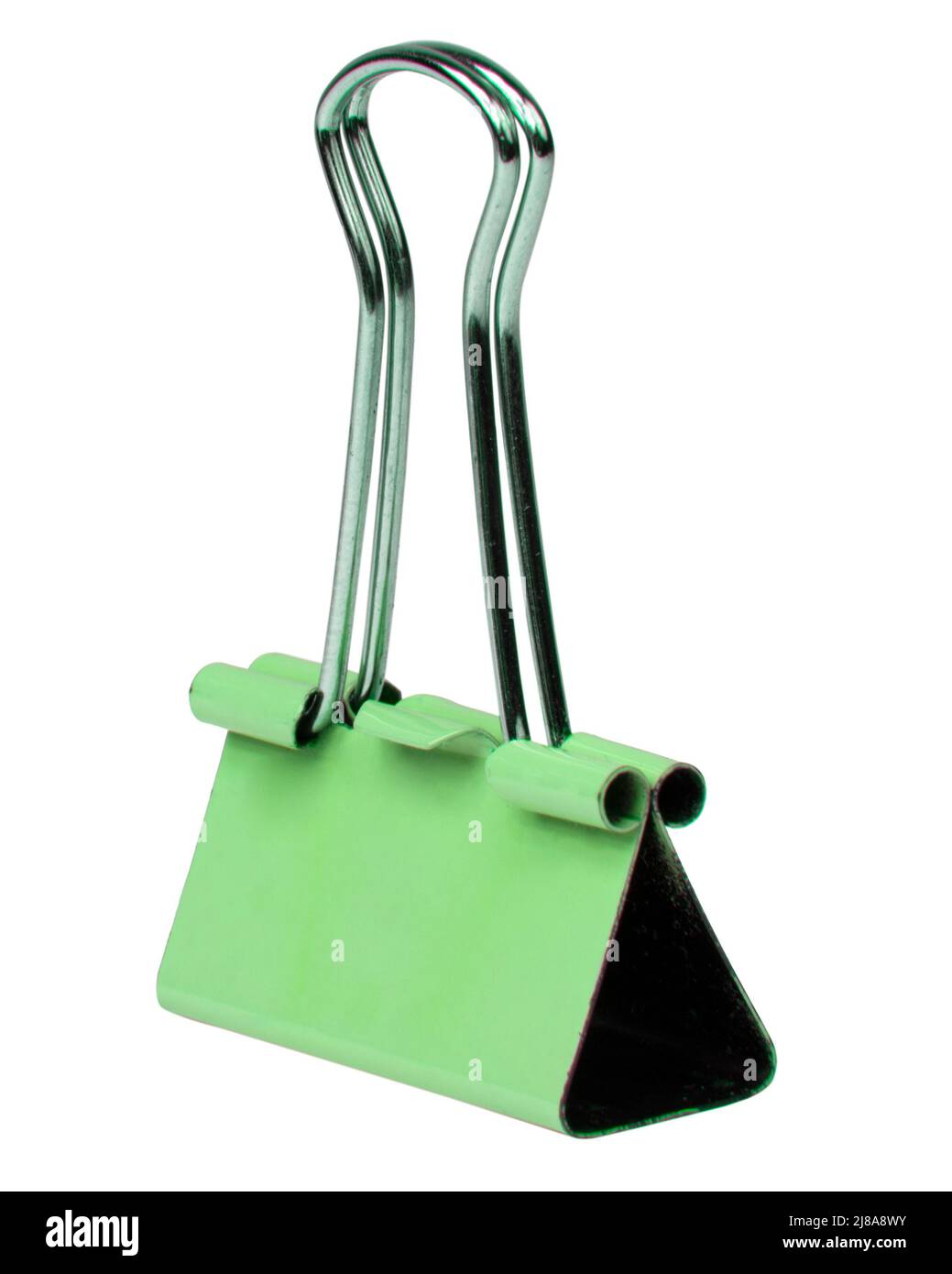 Green binder office clip isolated on the white background Stock Photo ...