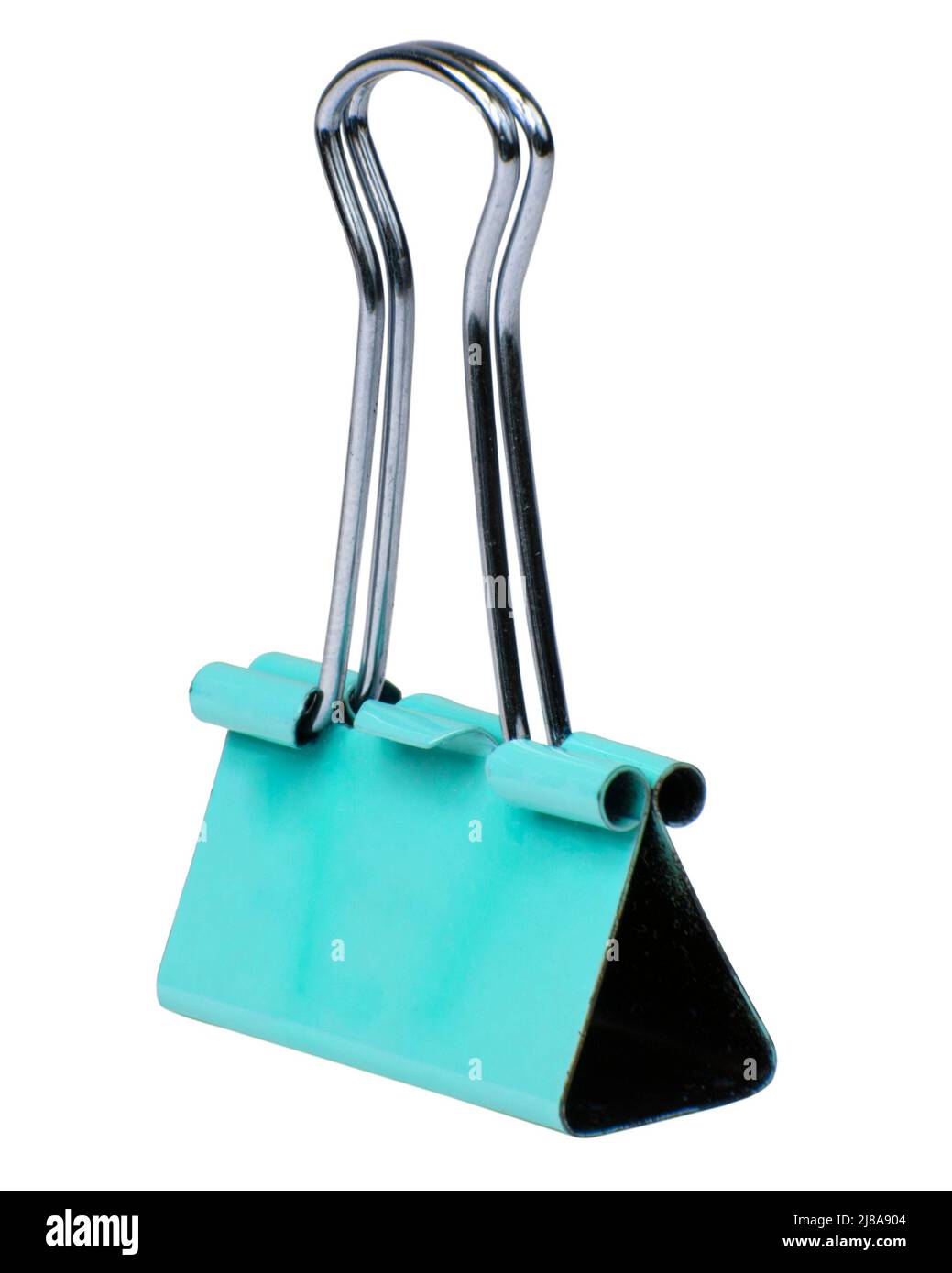 Blue binder office clip isolated on the white background Stock Photo ...