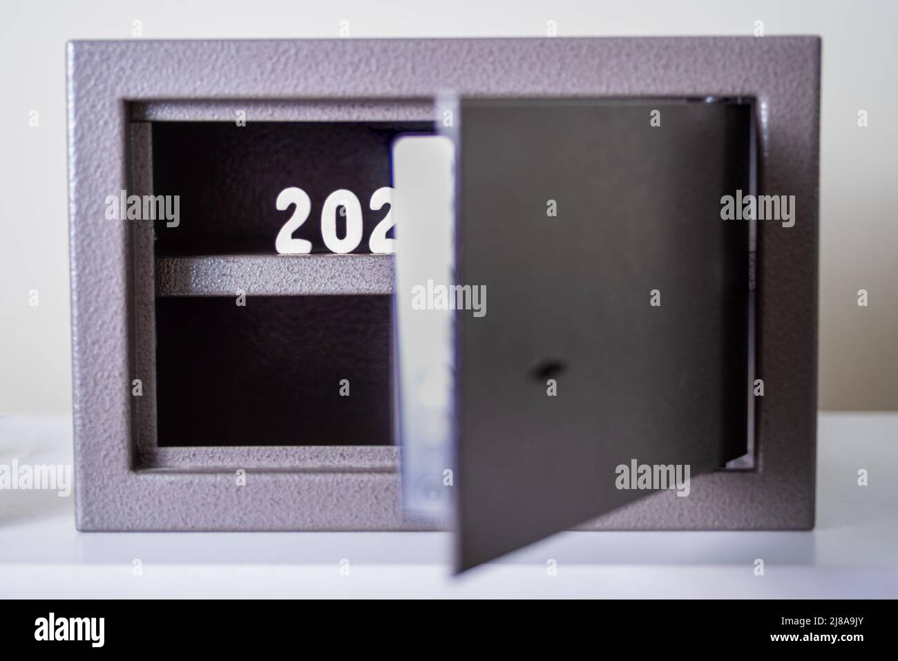 Robust metal safe with empty space inside. Concept 202.... year Stock ...